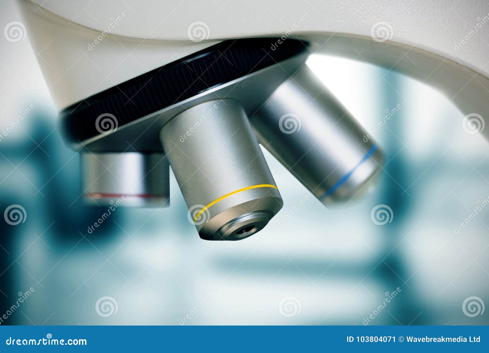 Composite Image of Close Up on Microscope in Laboratory Stock Image ...