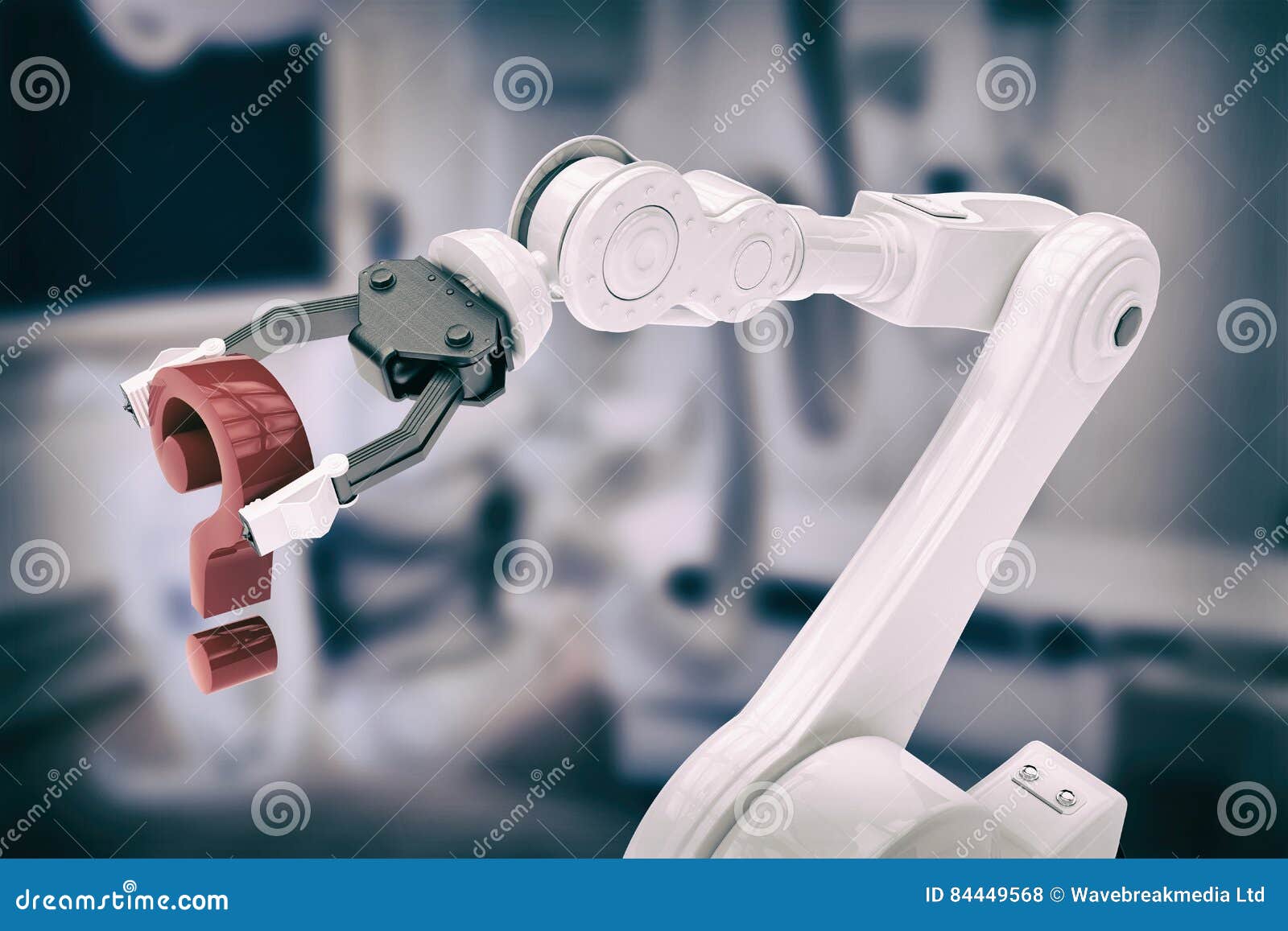 Composite Image of Close Up of Robotic Arm with Red Question Mark 3d ...
