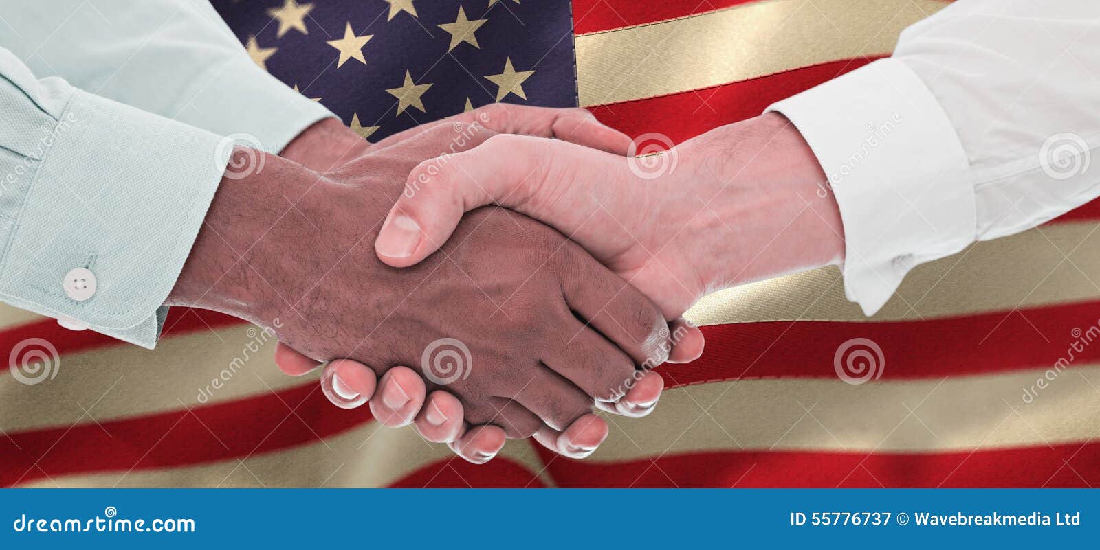 Composite Image of Close-up Shot of a Handshake in Office Stock Image ...