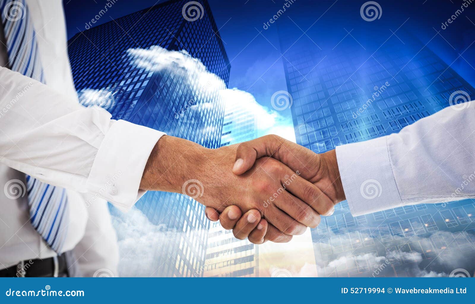 Composite Image of Close-up Shot of a Handshake in Office Stock Photo ...