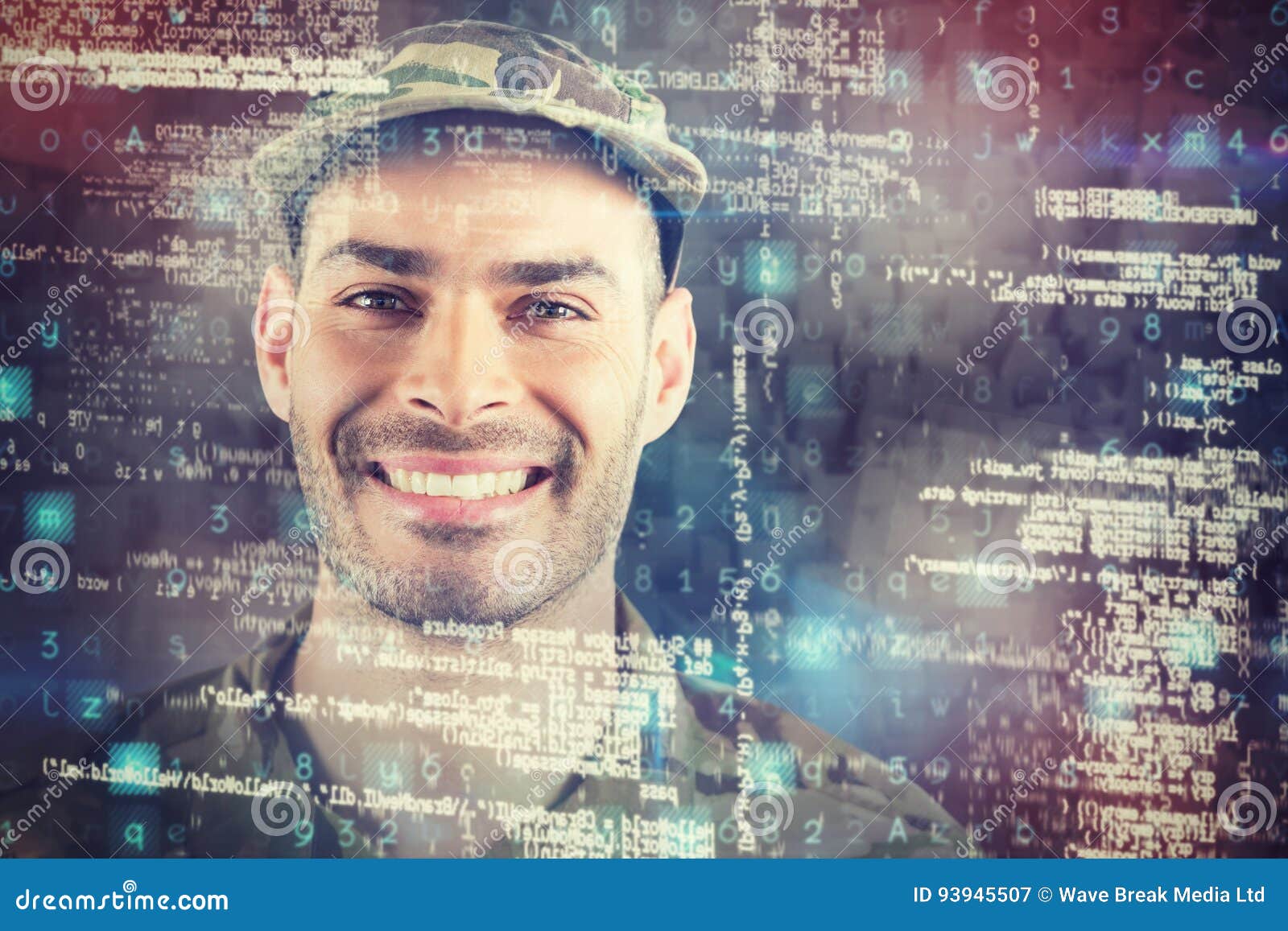 Composite Image of Close Up of Smiling Soldier Stock Image - Image of ...