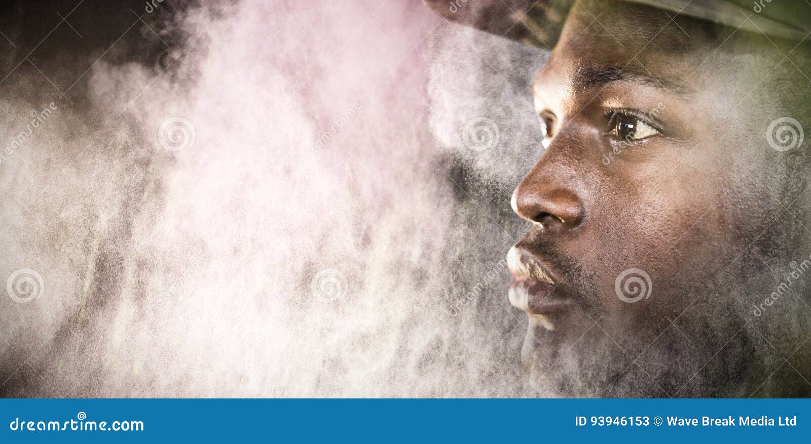 Composite Image of Close Up of Soldier Looking Away Stock Image - Image ...