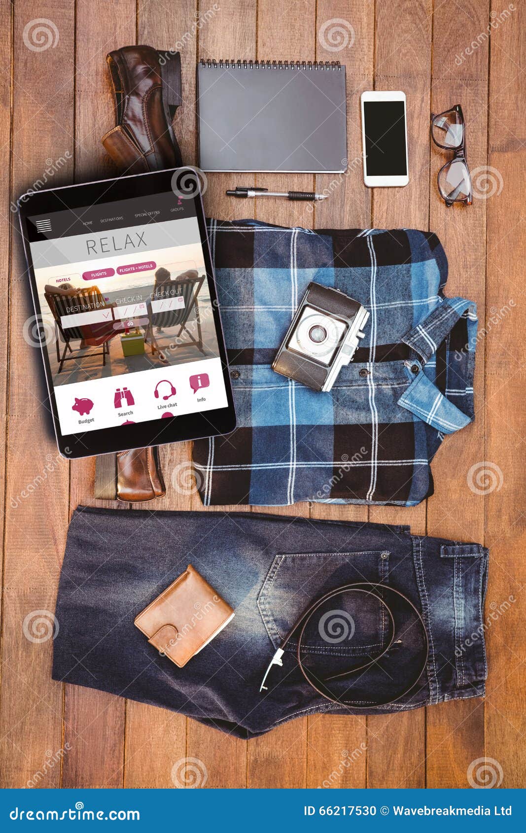 Composite Image of Close Up View of Hipster Man Stuff Stock ...