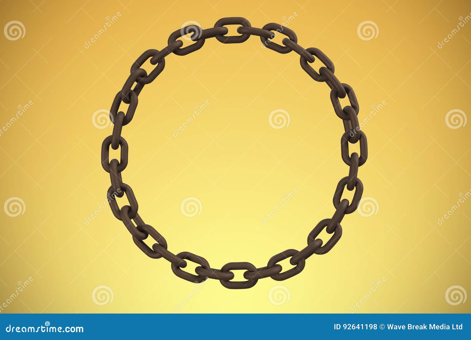 Composite Image of Closeup 3d Image of Circular Metallic Chain Stock ...