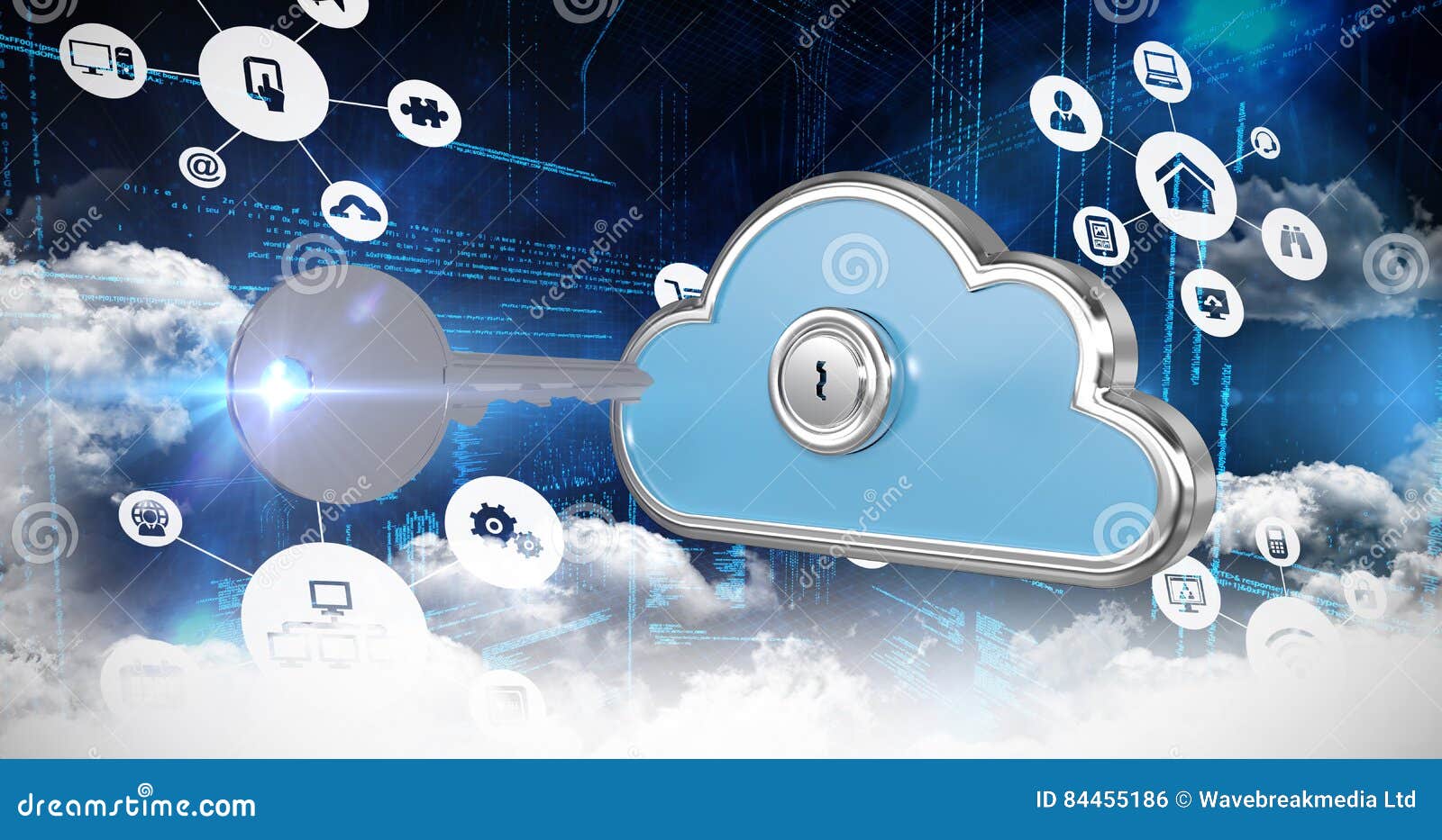 Composite Image of Cloud Computing Icons 3d Stock Photo - Image of ...