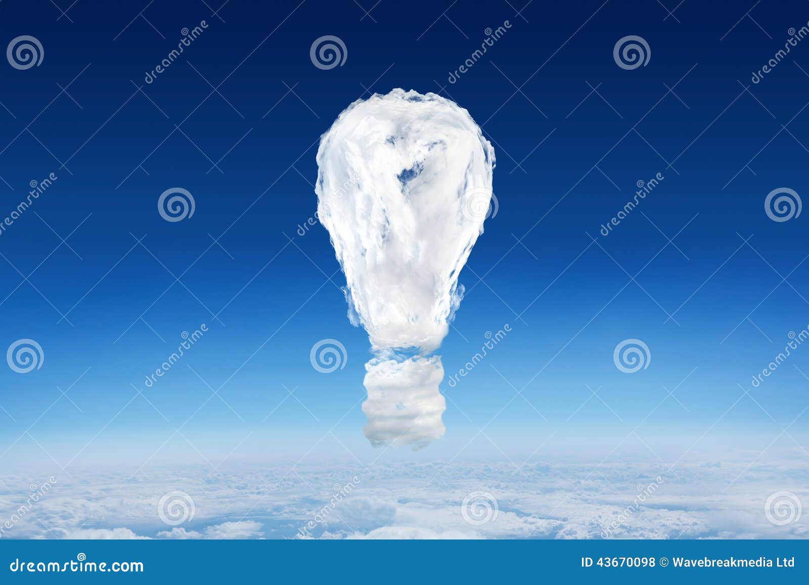 Composite Image of Cloud Light Bulb Stock Illustration - Illustration ...