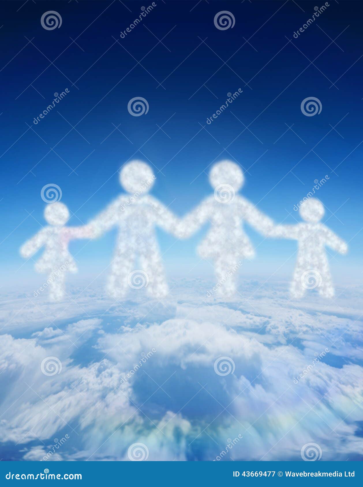 Composite Image of Cloud in Shape of Family Stock Illustration ...
