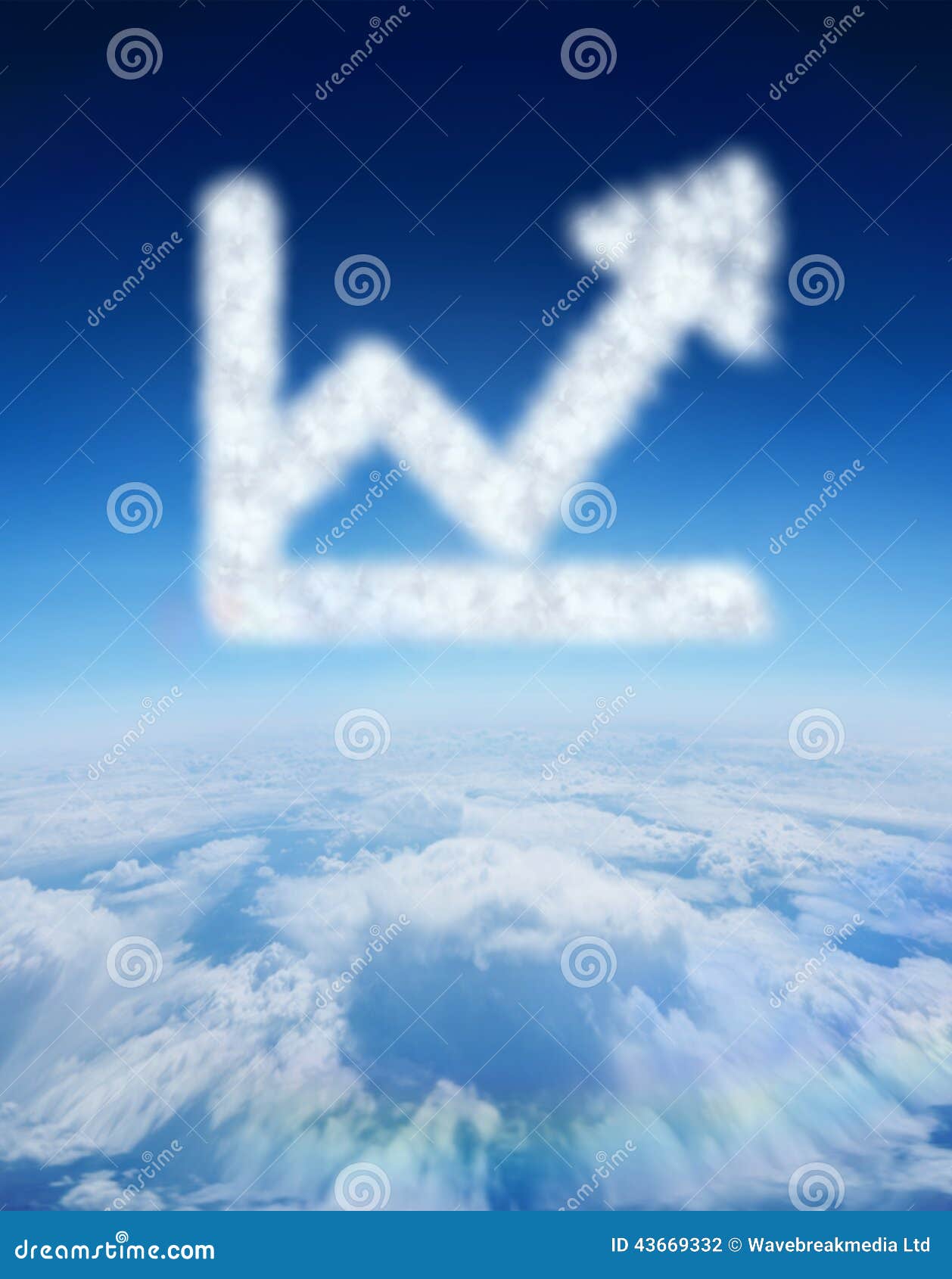 Composite Image of Cloud in Shape of Graph with Arrow Stock ...