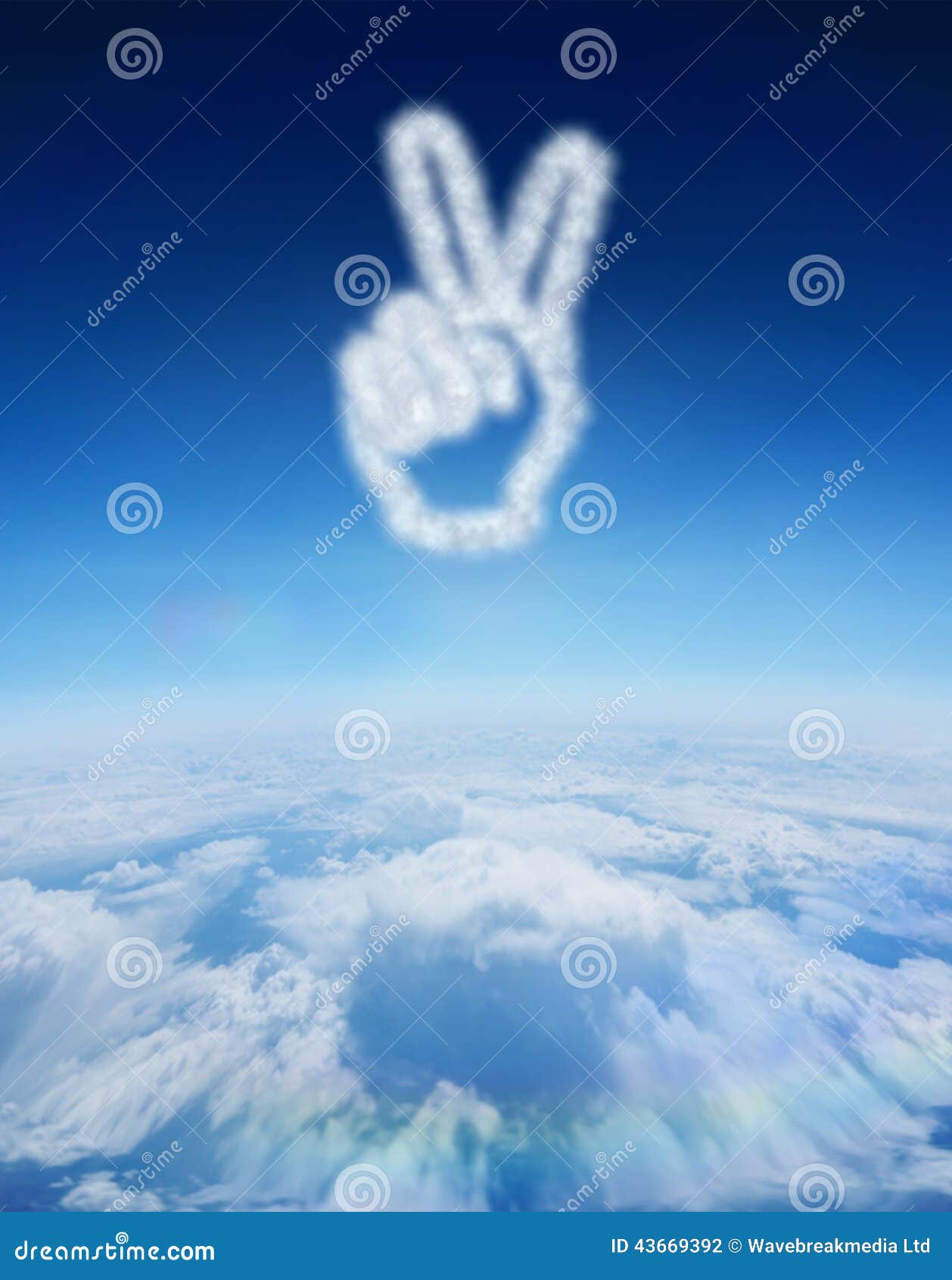 Composite Image of Cloud in Shape of Hand Making Peace Sign Stock ...