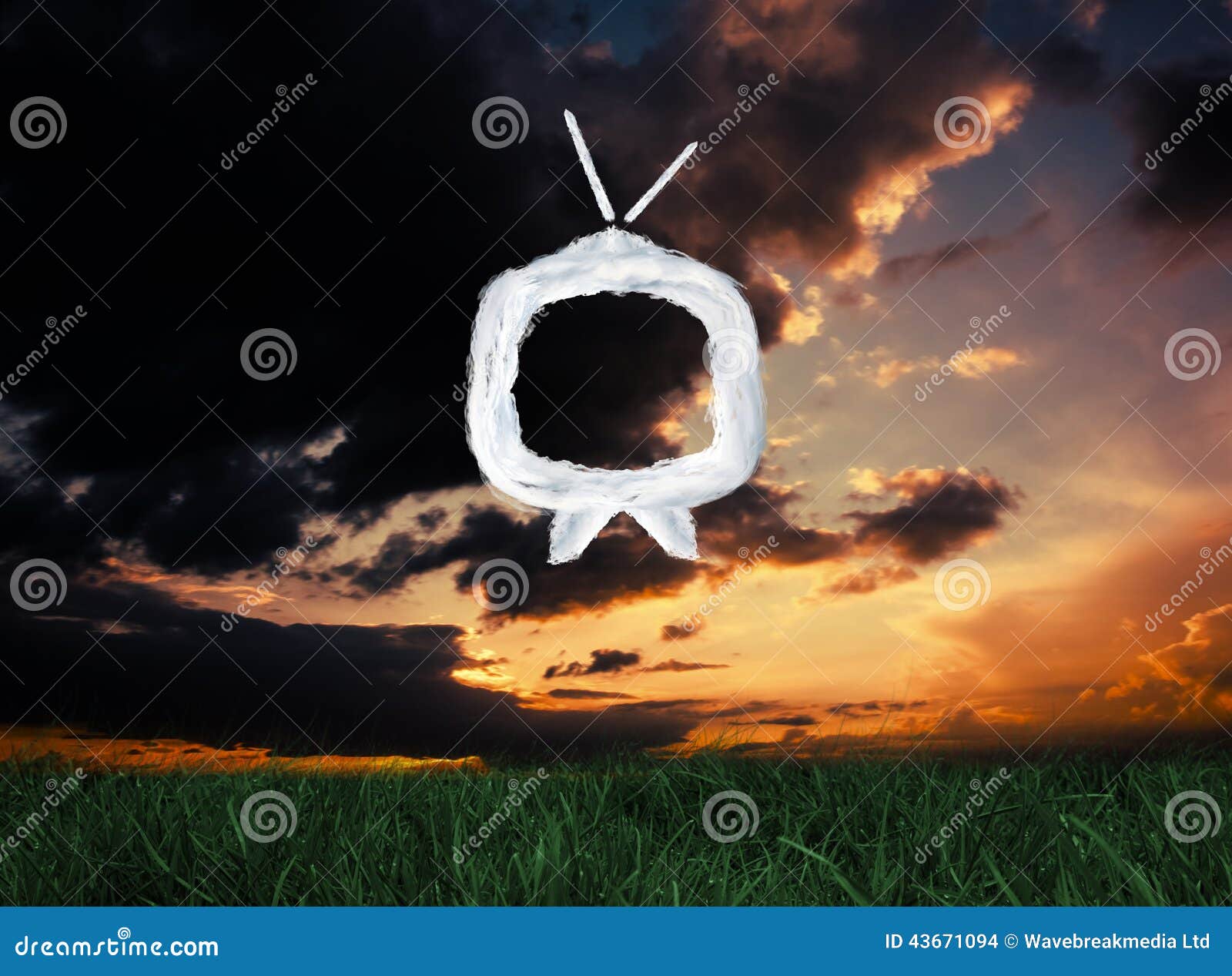 Composite Image of Cloud Tv Stock Illustration - Illustration of ...