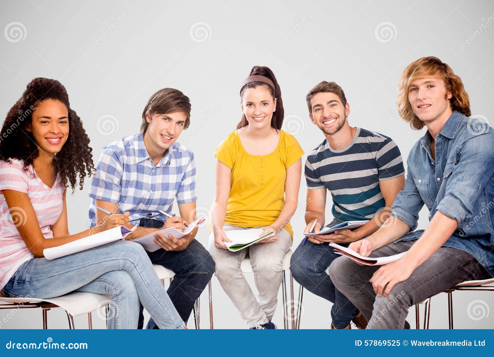 Composite Image of College Students Doing Homework Stock Image - Image ...