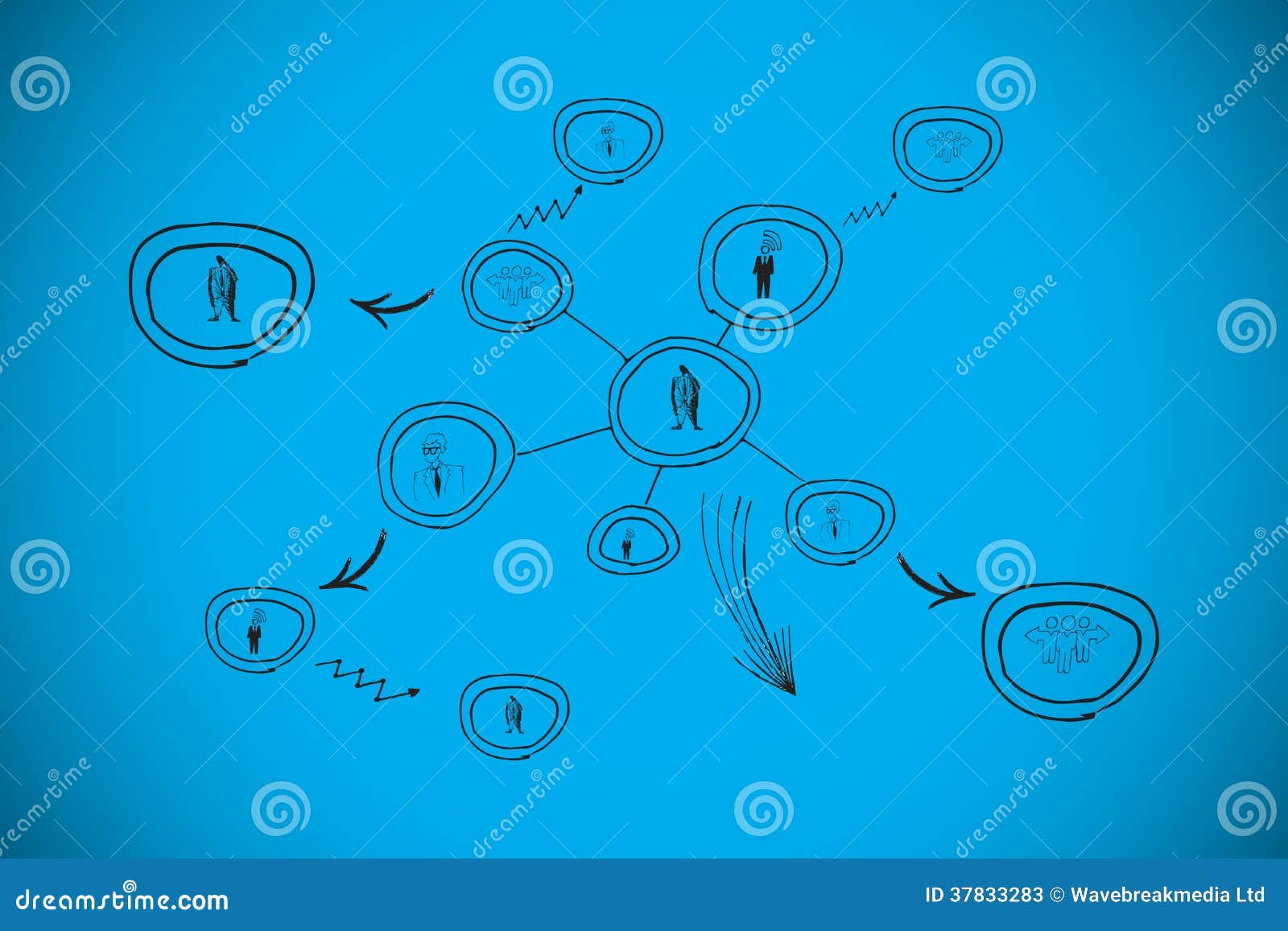 Doodle About Community On Chalkboard. Cartoon Vector | CartoonDealer ...