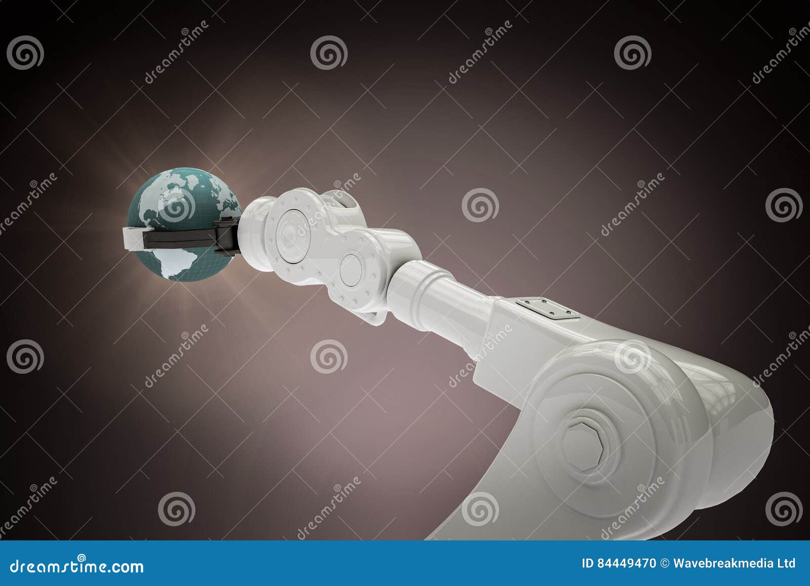 Composite Image of Composite Image of Robotic Arm with Globe 3d Stock ...