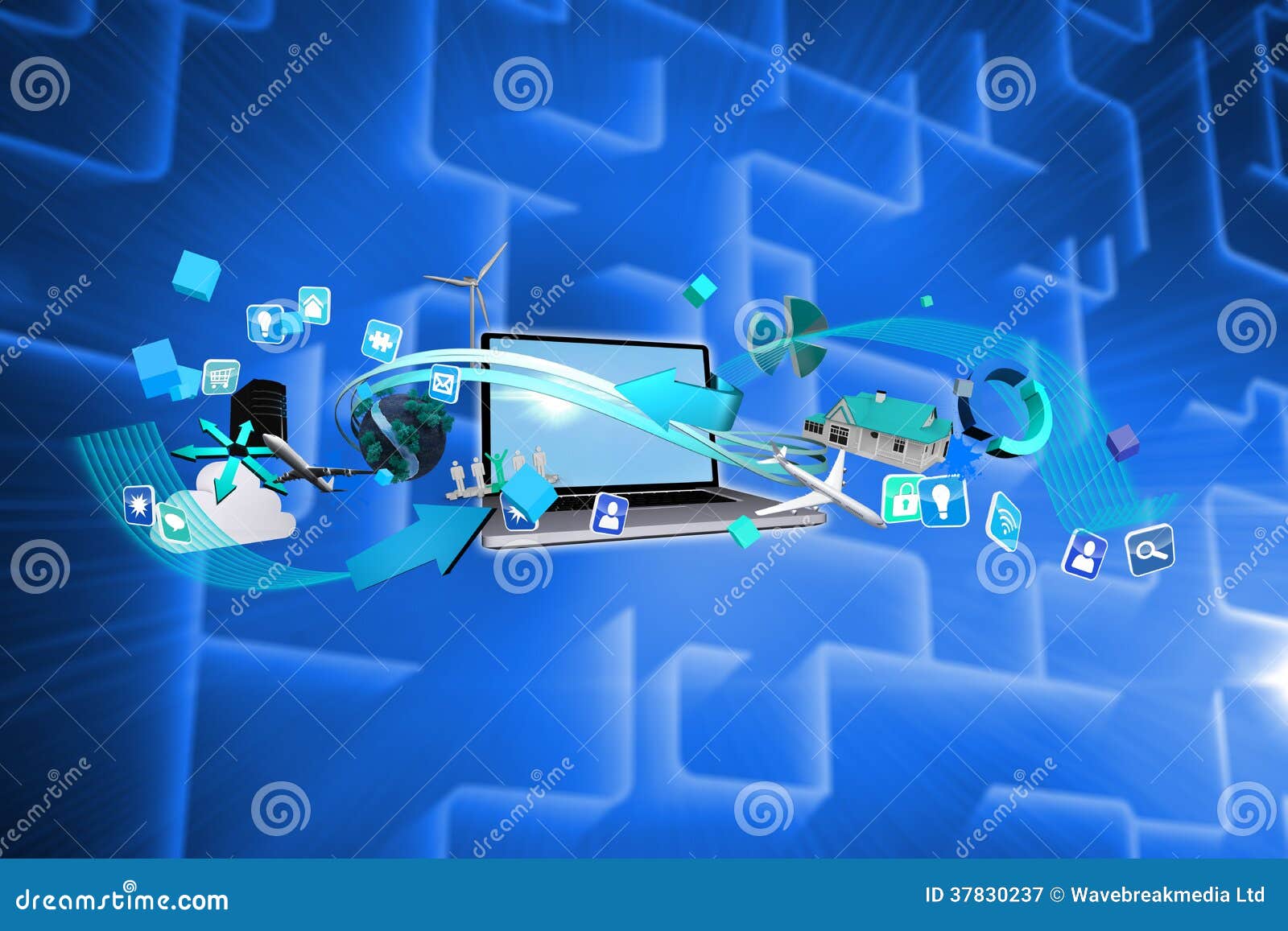 Composite Image of Computer Applications Stock Illustration ...