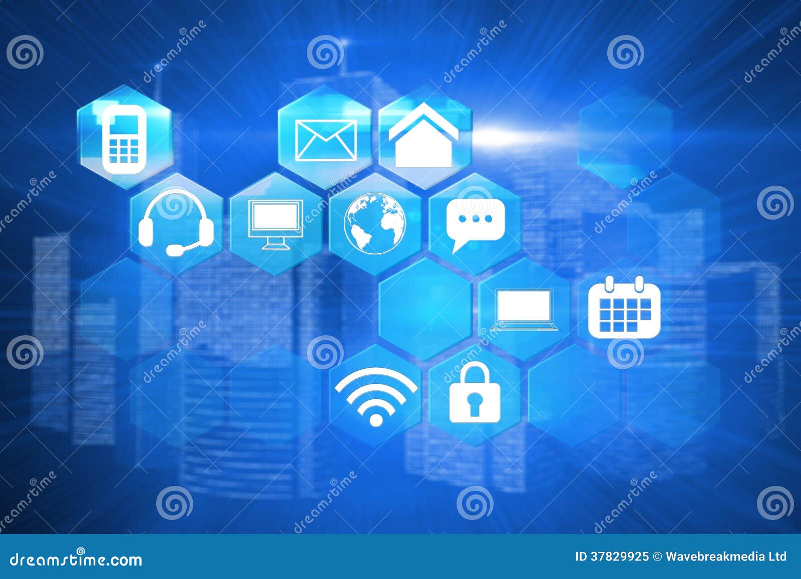 Composite Image of Computer Applications Stock Illustration ...