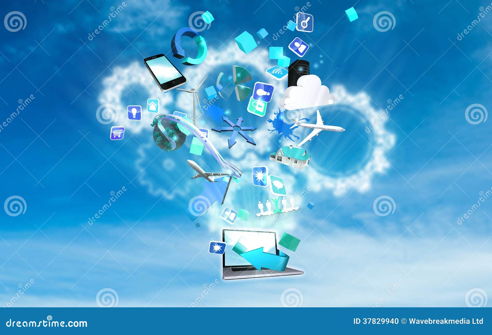 Composite Image of Computer Applications Stock Illustration ...