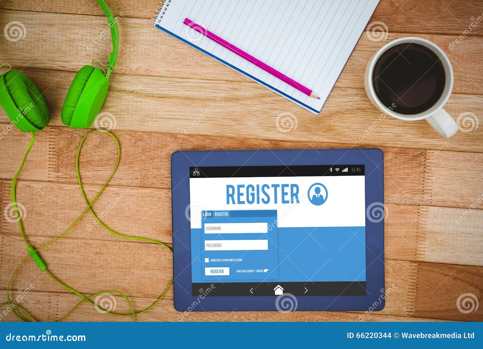 Composite Image of Computer Register Page Stock Photo - Image of office ...
