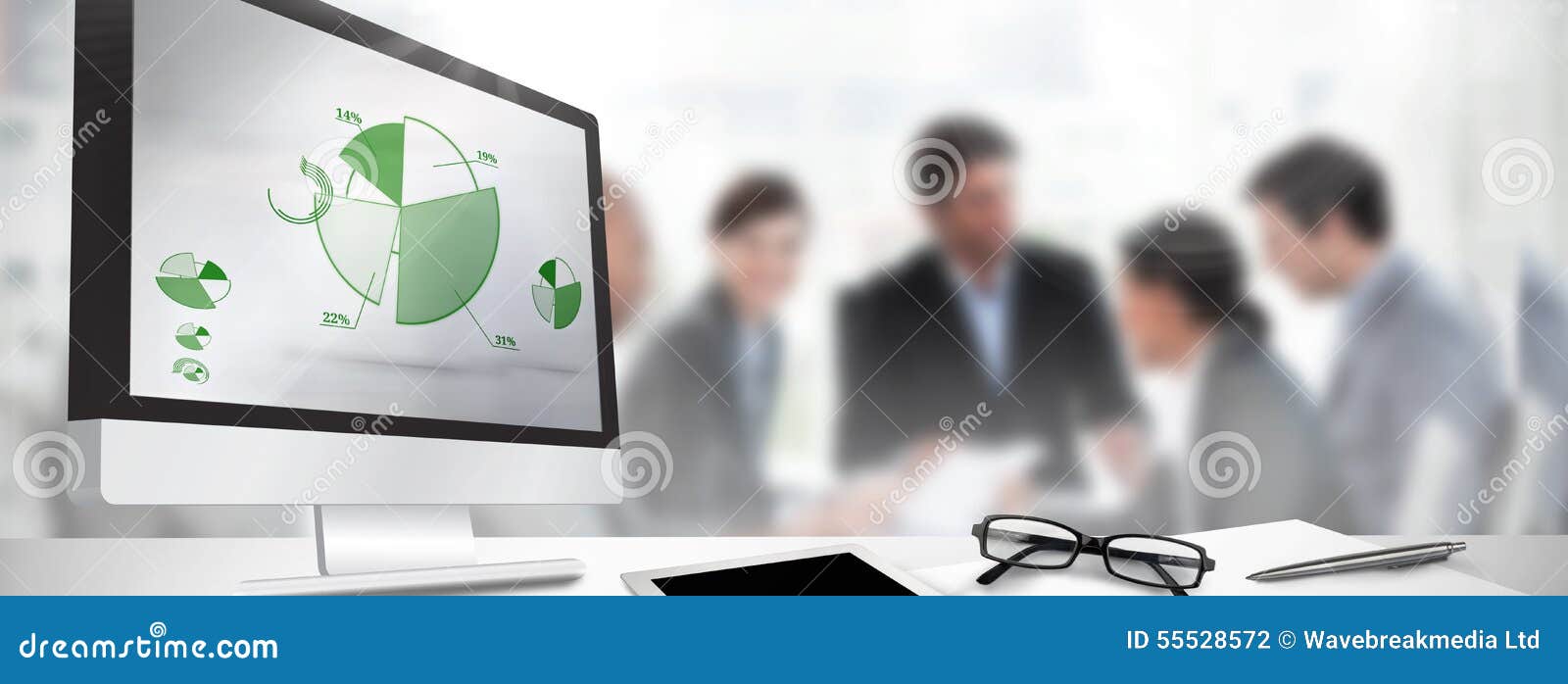 Composite Image of Computer Screen Stock Photo - Image of employee ...