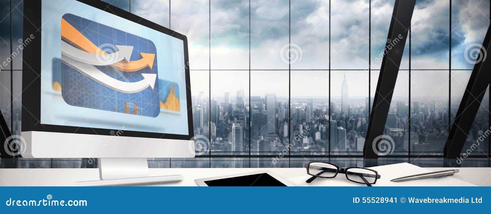 Composite Image of Computer Screen Stock Illustration - Illustration of ...