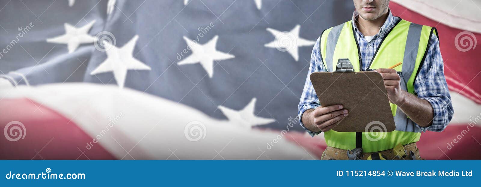 Composite Image of Concentrated Construction Worker Stock Photo - Image ...