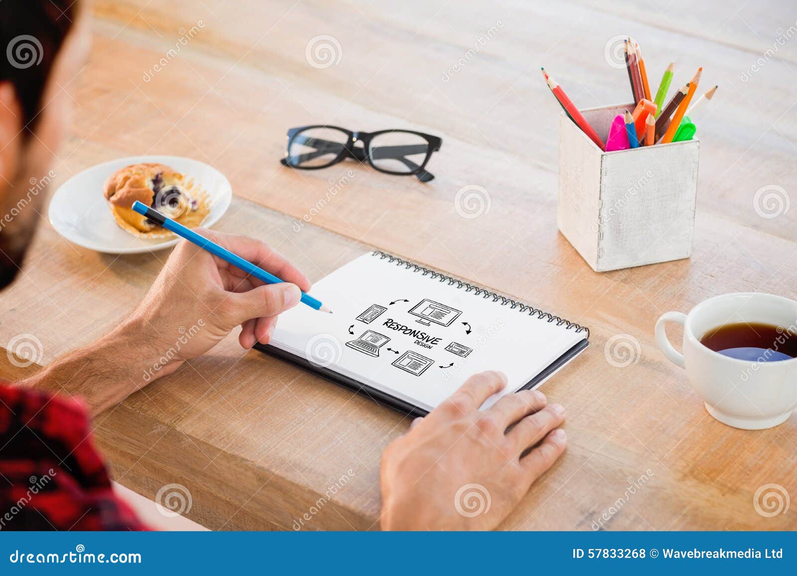 Composite Image of Creative Businessman Writing Notes on Notebook Stock ...