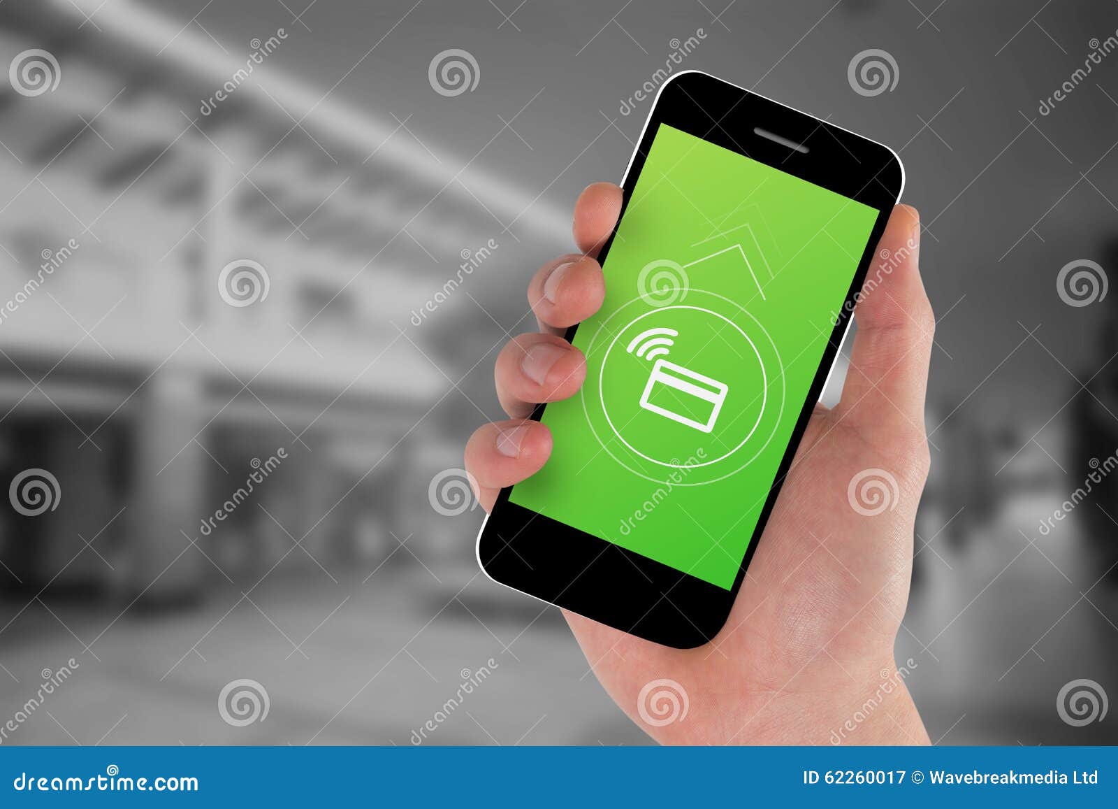 Composite Image of Cropped Hand Showing Phone Screen Stock Illustration ...