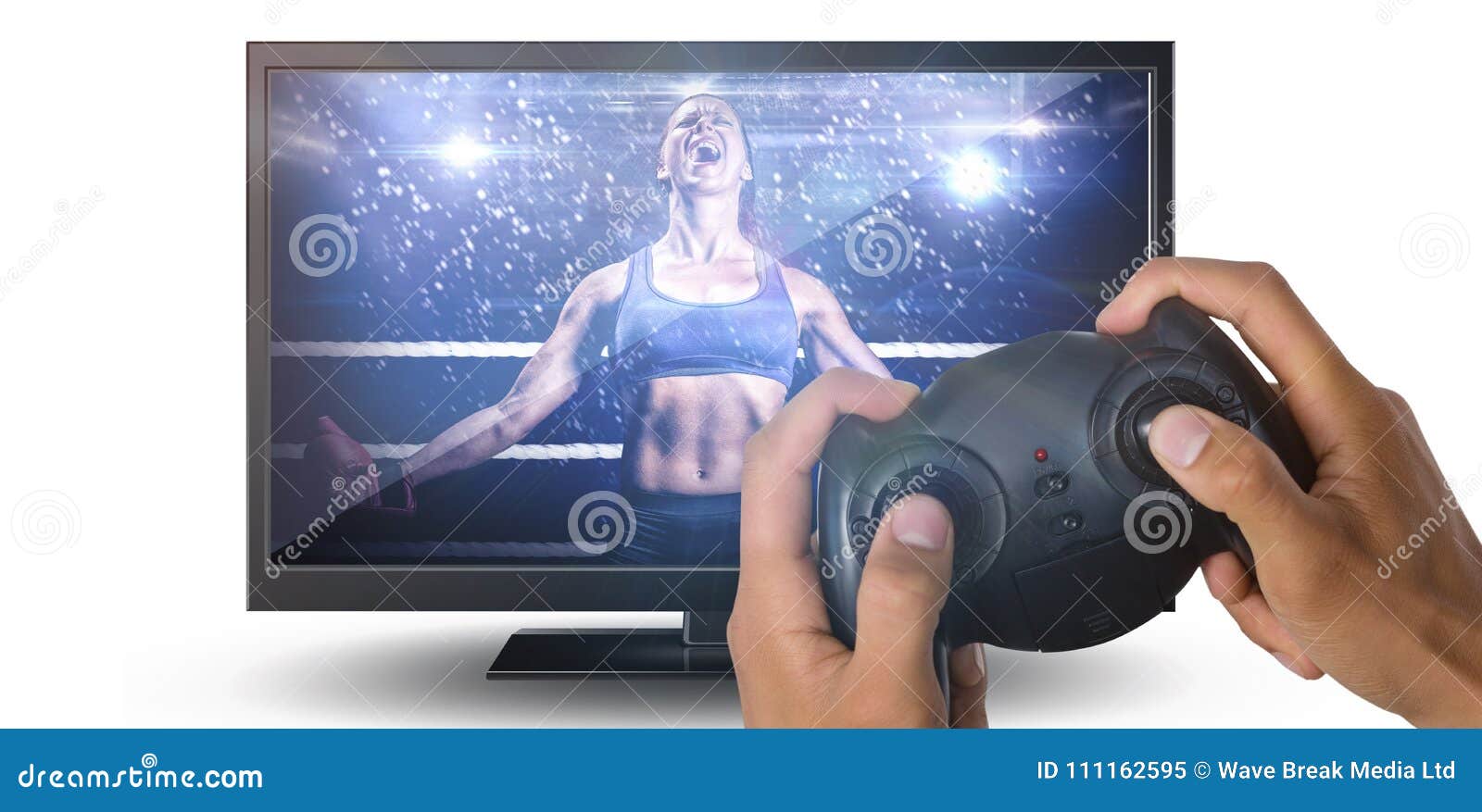 Composite Image of Cropped Image of Hands Holding Controller Stock ...