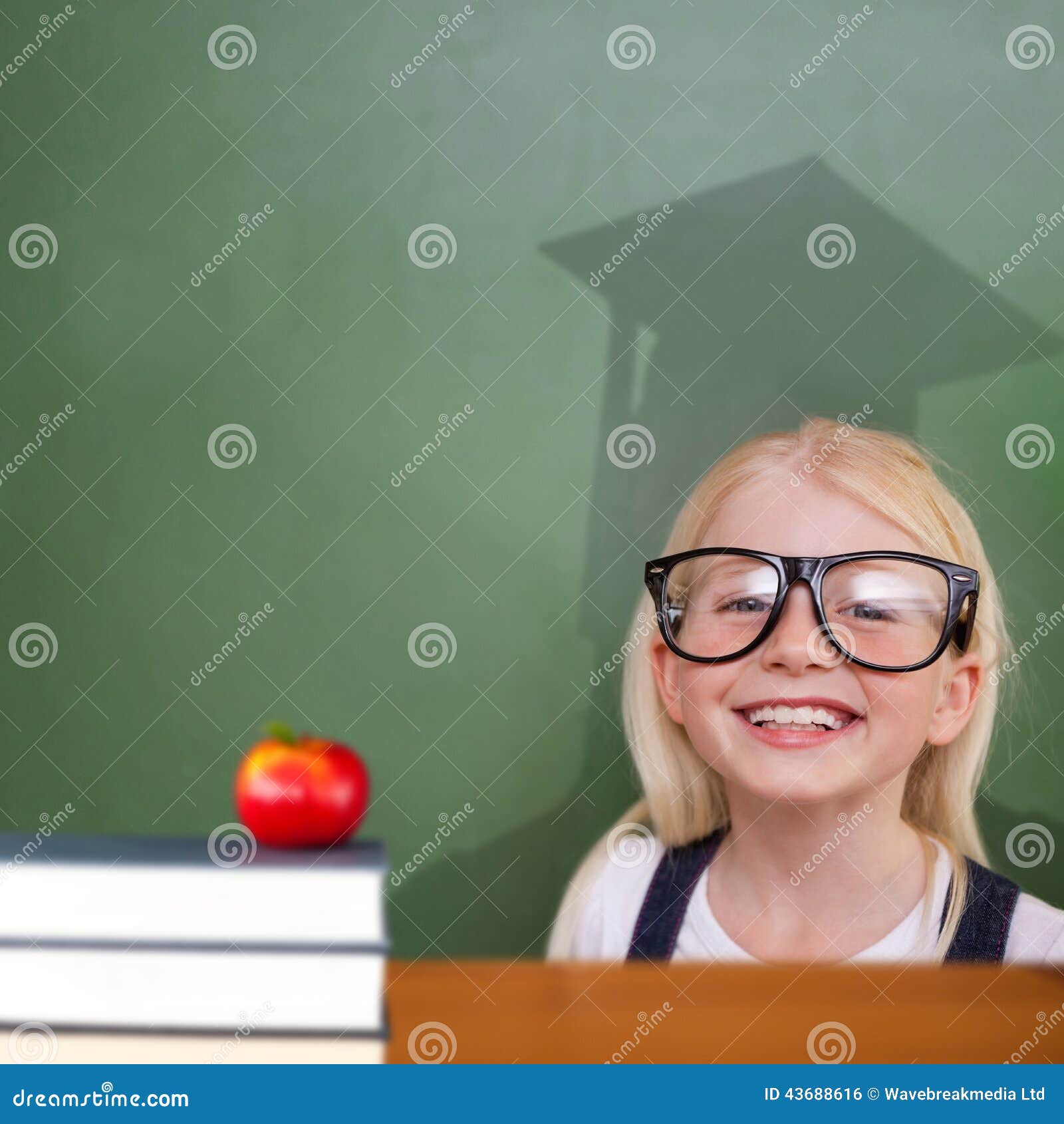 Composite Image of Cute Pupil with Graduate Shadow Stock Photo - Image ...