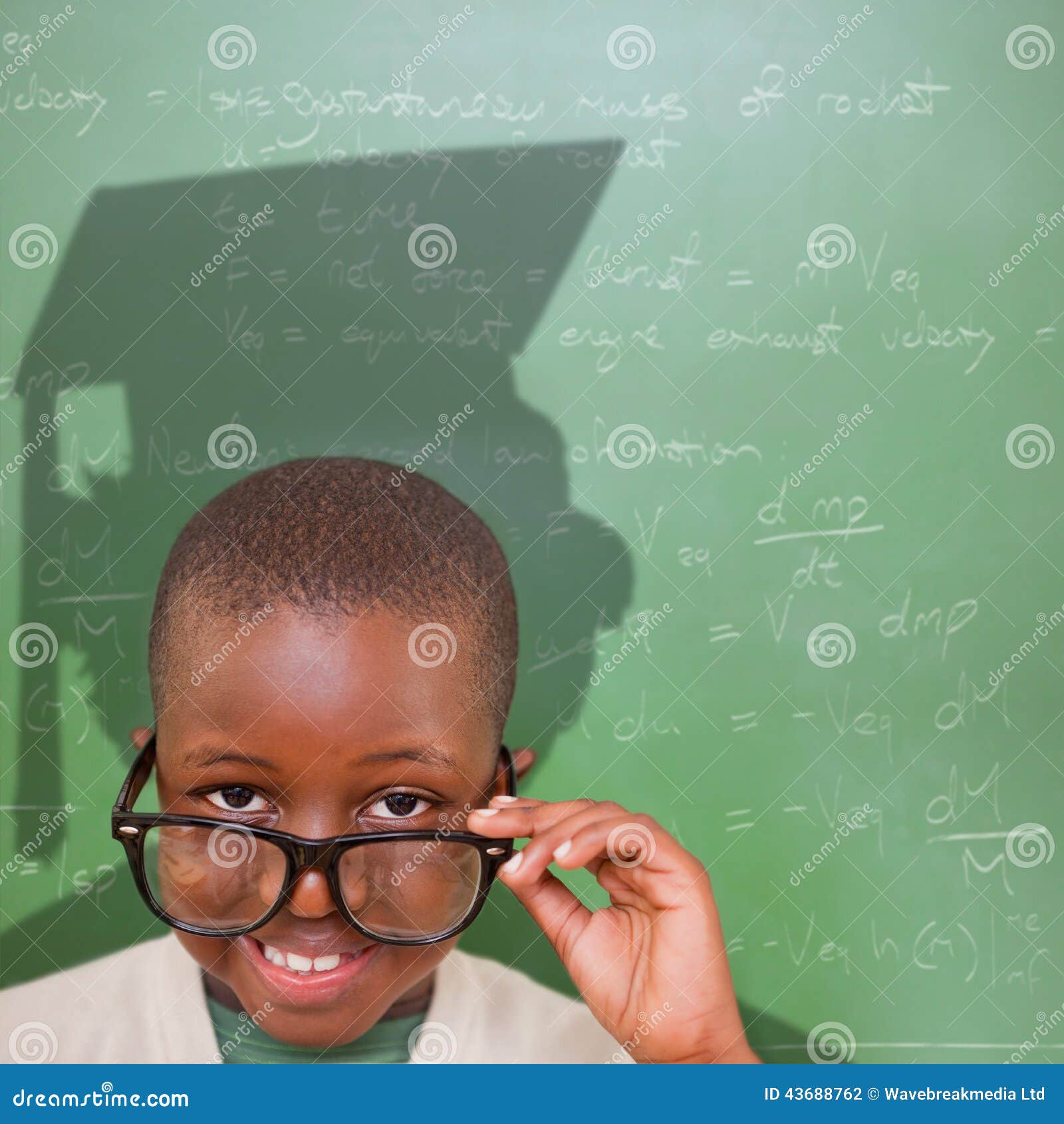 Composite Image of Cute Pupil with Graduate Shadow Stock Photo - Image ...