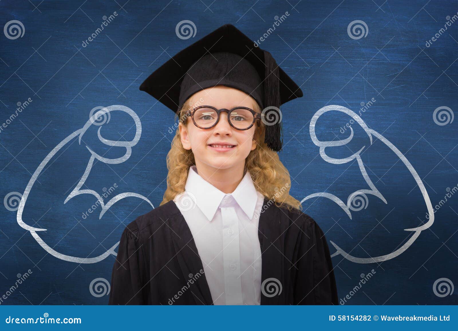 Composite Image of Cute Pupil in Graduation Robe Stock Photo - Image of ...
