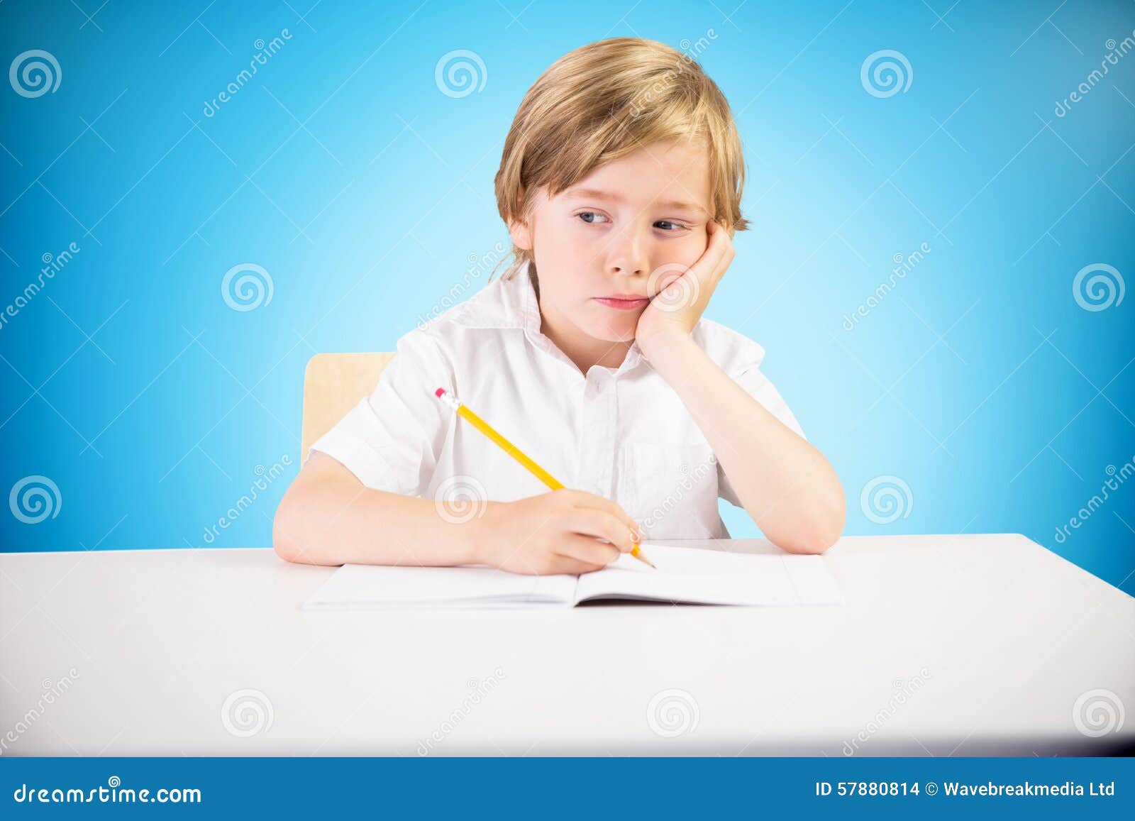 Pupil Thinking In Classroom, Education Concept Stock Photo ...