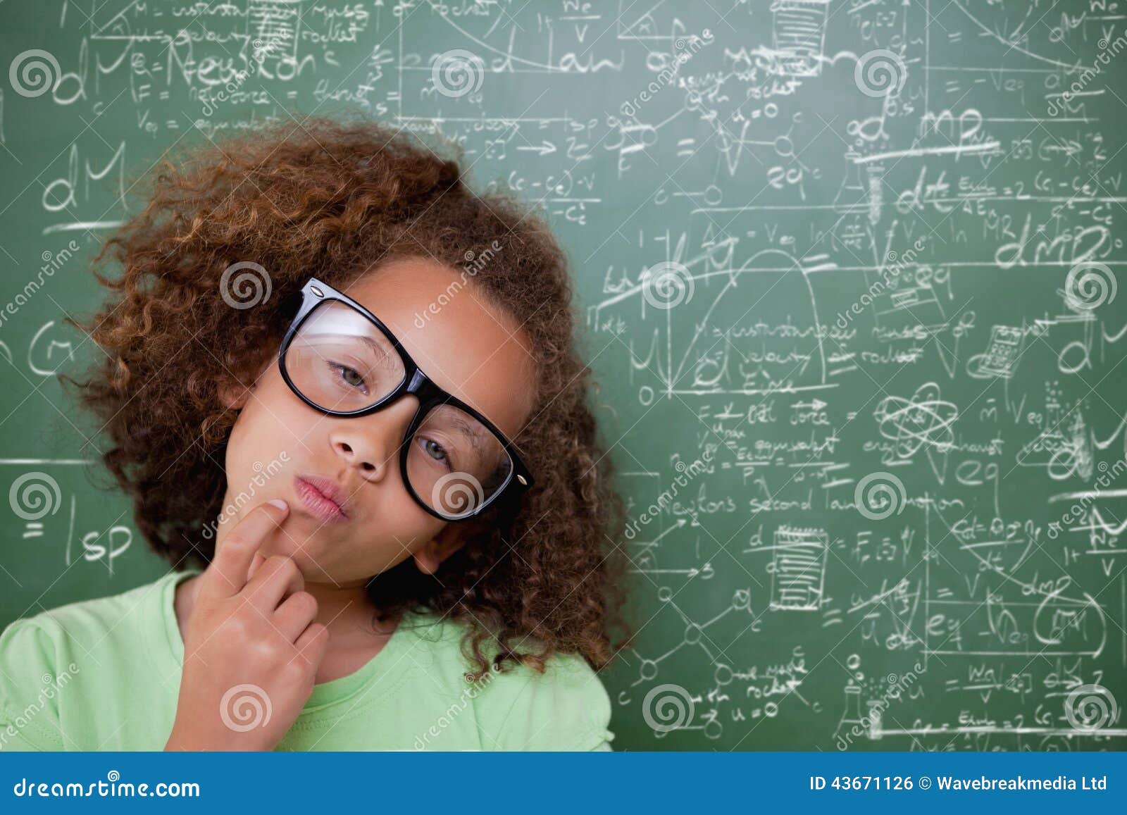 Composite Image of Cute Pupil Thinking Stock Photo - Image of female ...