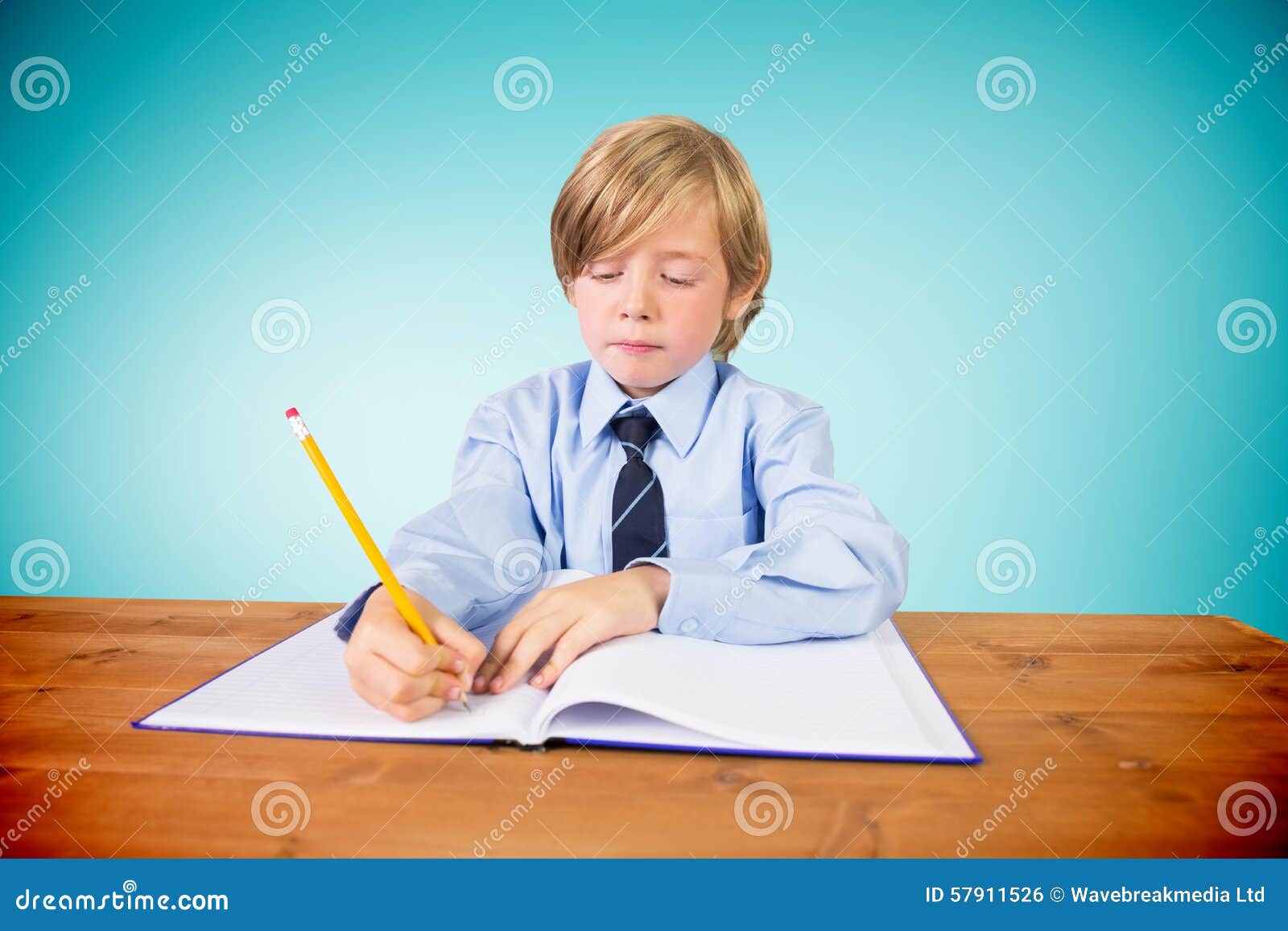 Composite Image of Cute Pupil Writing Stock Photo - Image of vignette ...