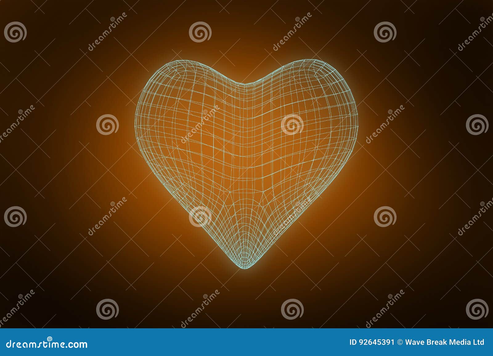 Composite Image of 3d Illustration of Blue Heart Shape Stock ...