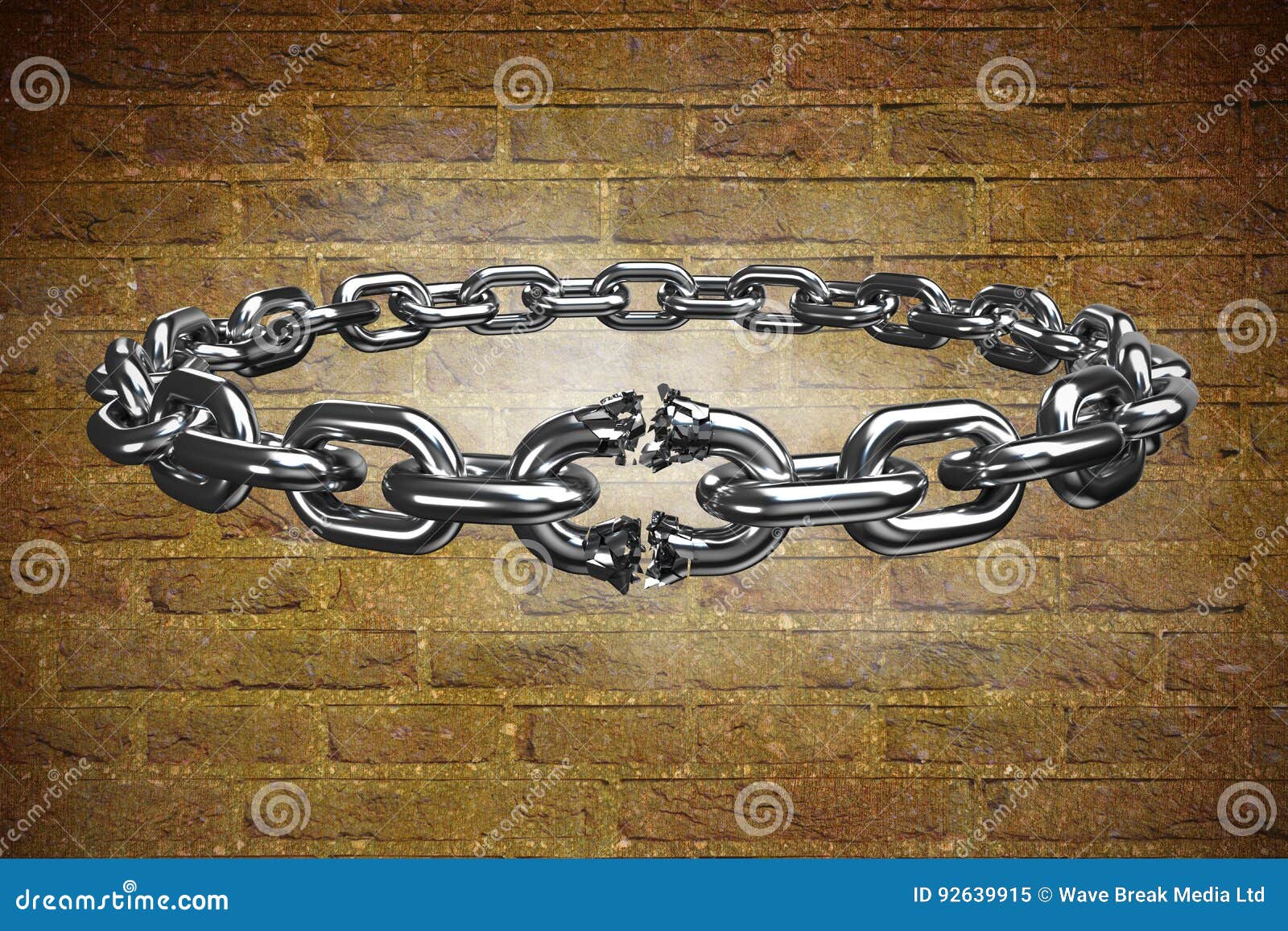 Composite Image of 3d Image of Broken Silver Chain Stock Illustration ...