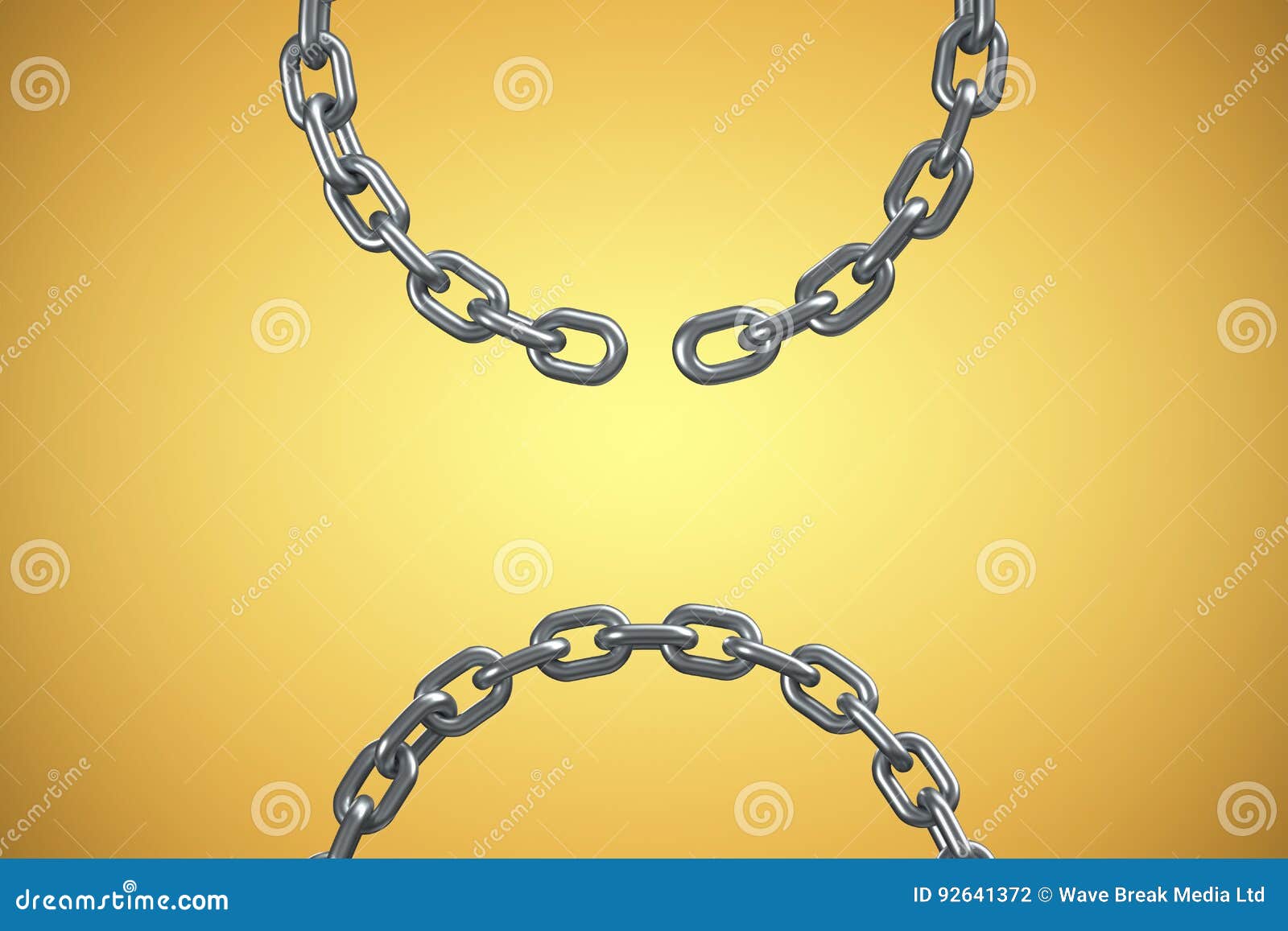 Composite Image of 3d Image of Broken Silver Chain Stock Illustration ...