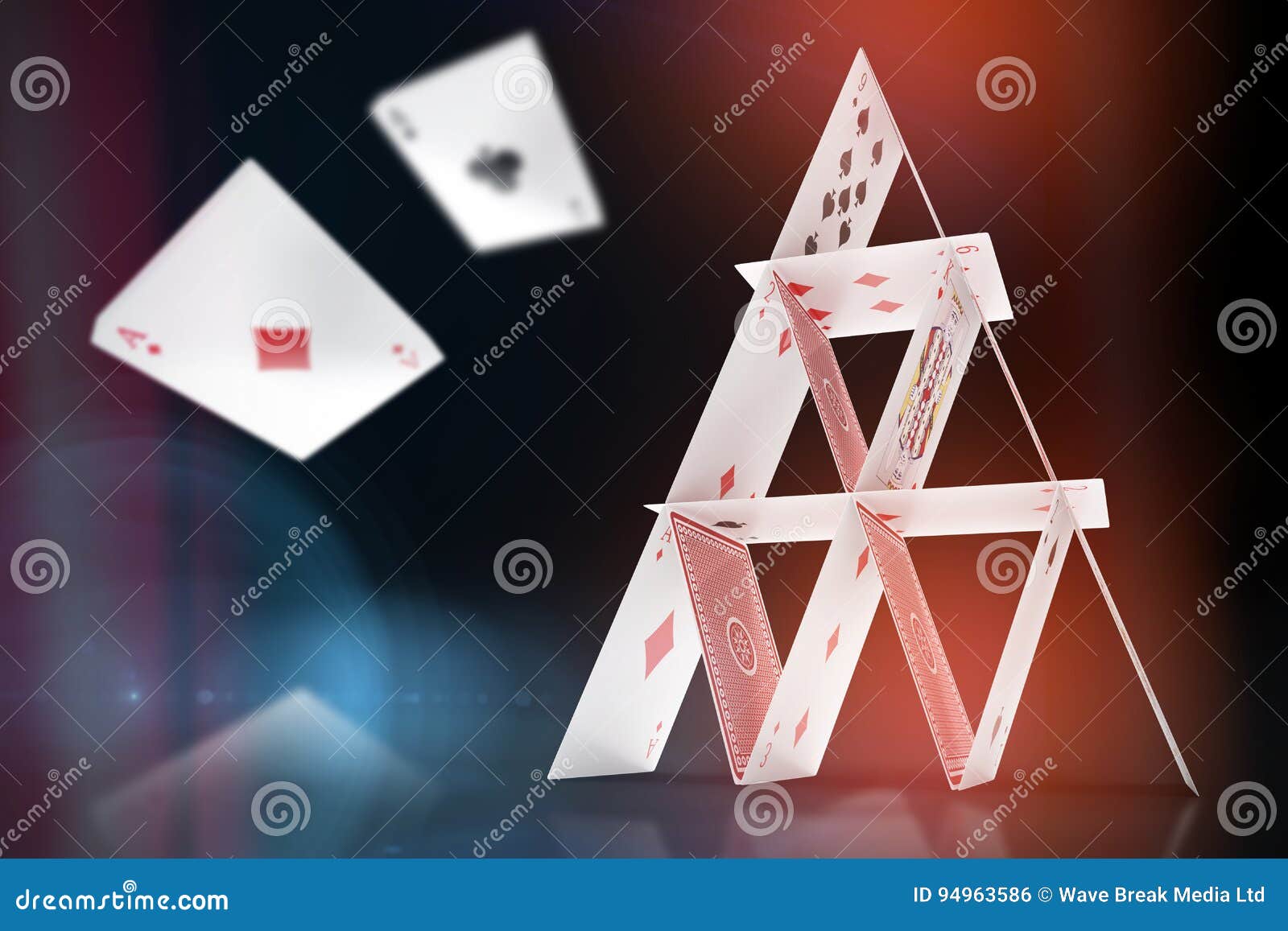 Composite Image of 3d Image of Card Castle Stock Illustration ...