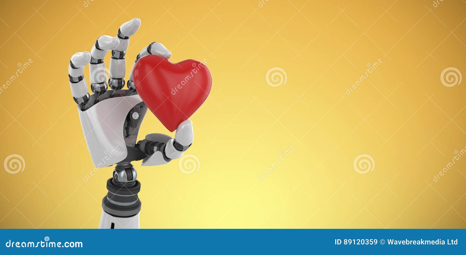 Composite Image of 3d Image of Cyborg Showing Red Heart Shape Decor ...