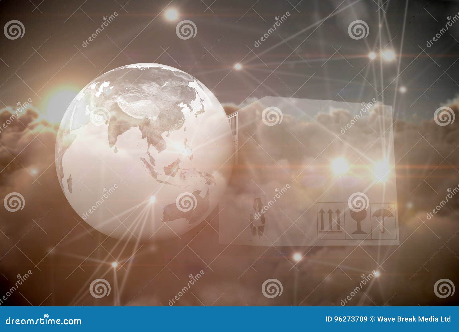 Composite Image of 3d Image of Planet Earth and Box Stock Image - Image ...