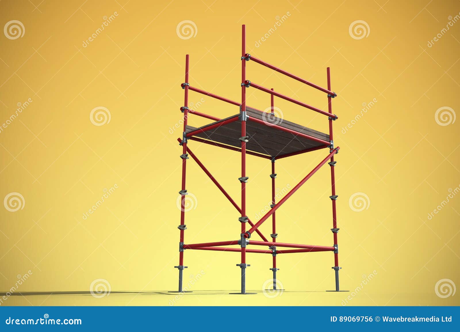 Composite Image of 3d Image of Red Scaffold Frame Stock Illustration ...