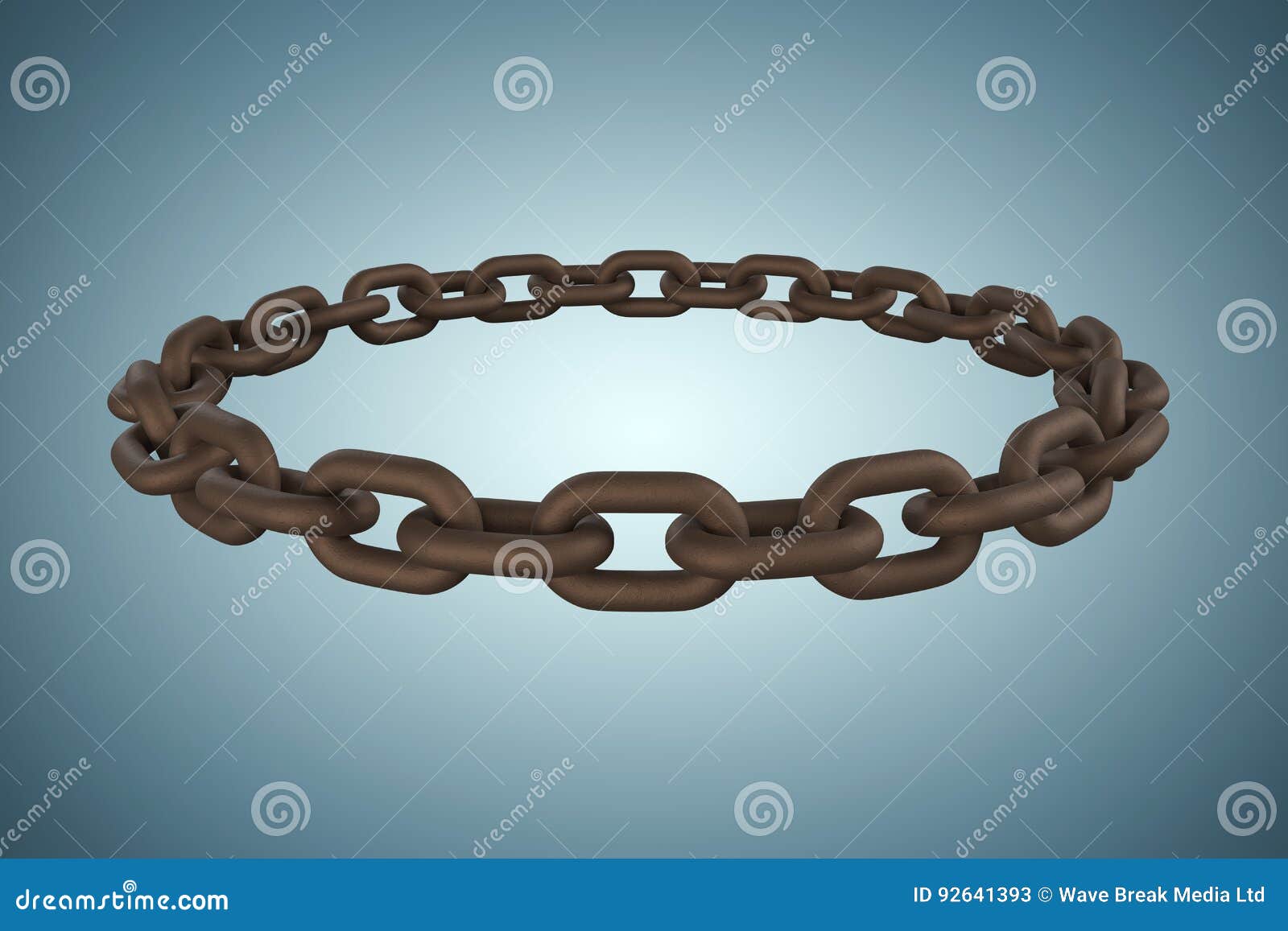 Composite Image of 3d Image of Rusty Metallic Circular Chain Stock ...