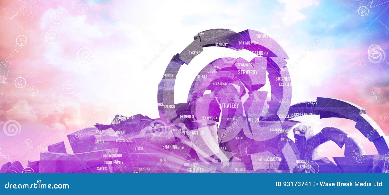 Composite Image of 3d Image of Various Broken Symbols Stock ...