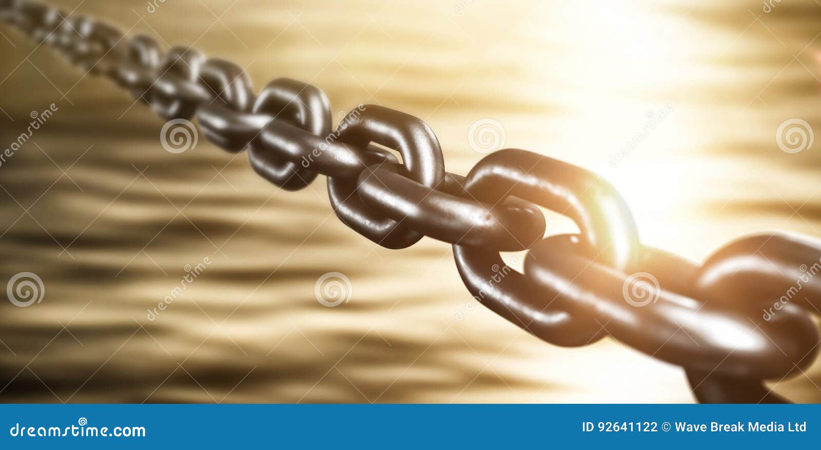Composite Image of 3d Image of Weathered Metallic Chain Stock ...