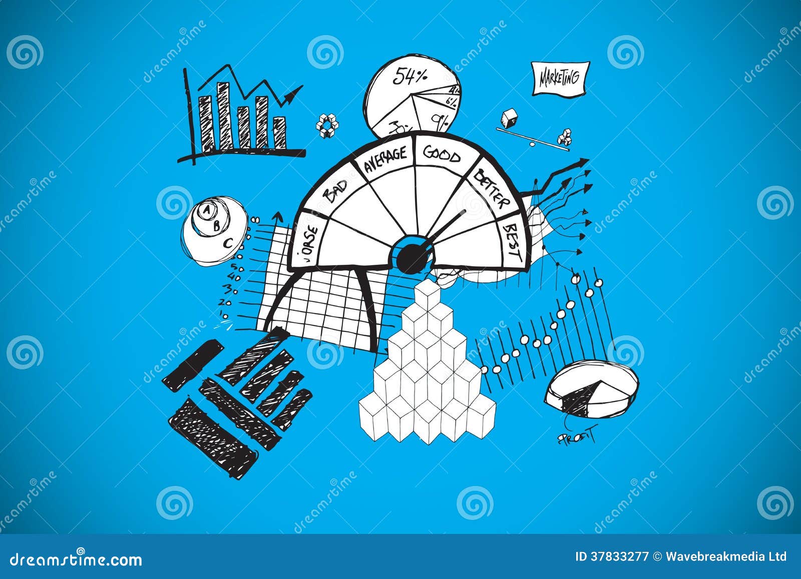 Composite Image of Data Analysis Doodle Stock Illustration ...