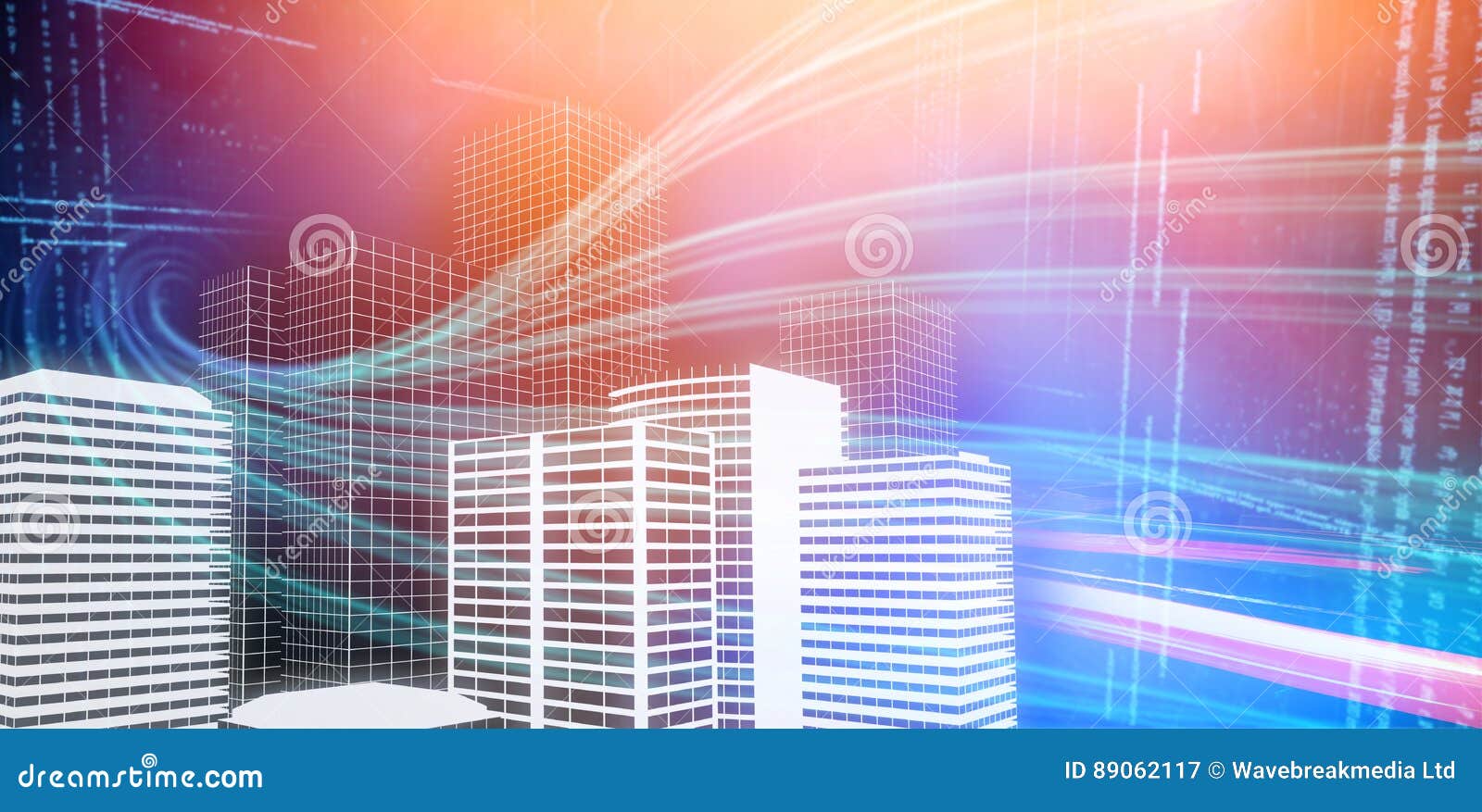 Composite Image of Digital Composite Image of Buildings 3d Stock ...