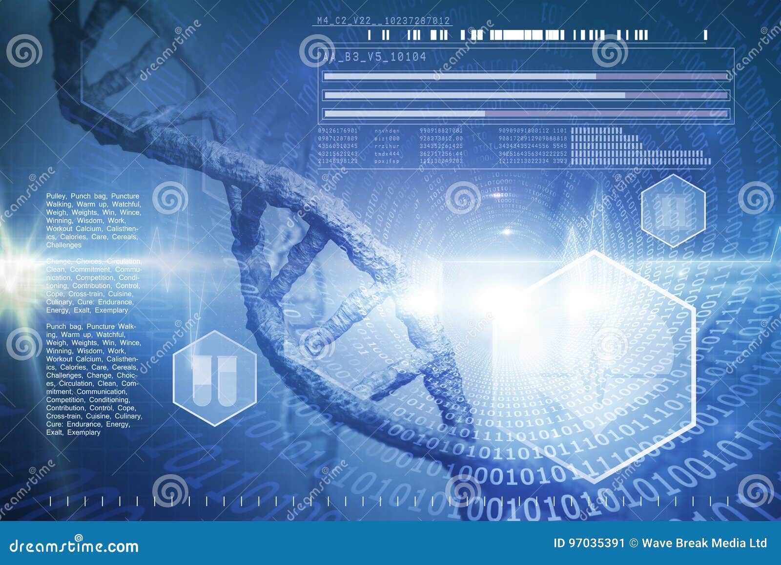 Composite Image of Digital Image of Dna Helix Stock Illustration ...