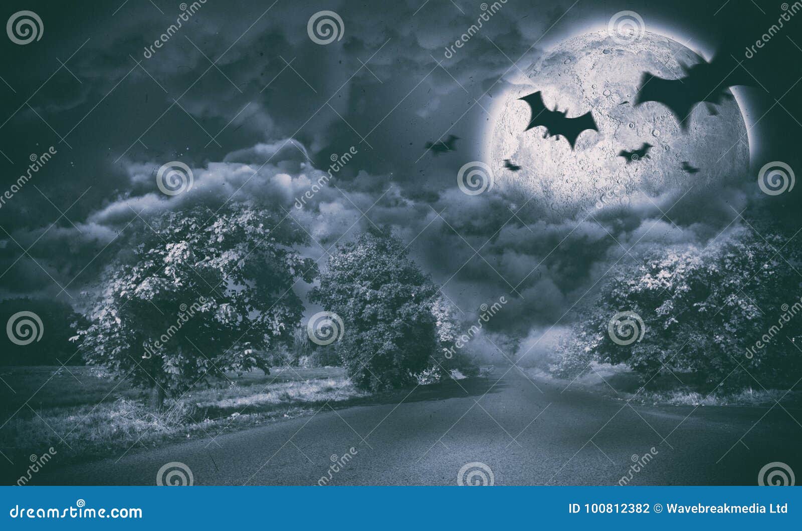 Composite Image of Digital Image of Silhouette Bat Stock Illustration ...