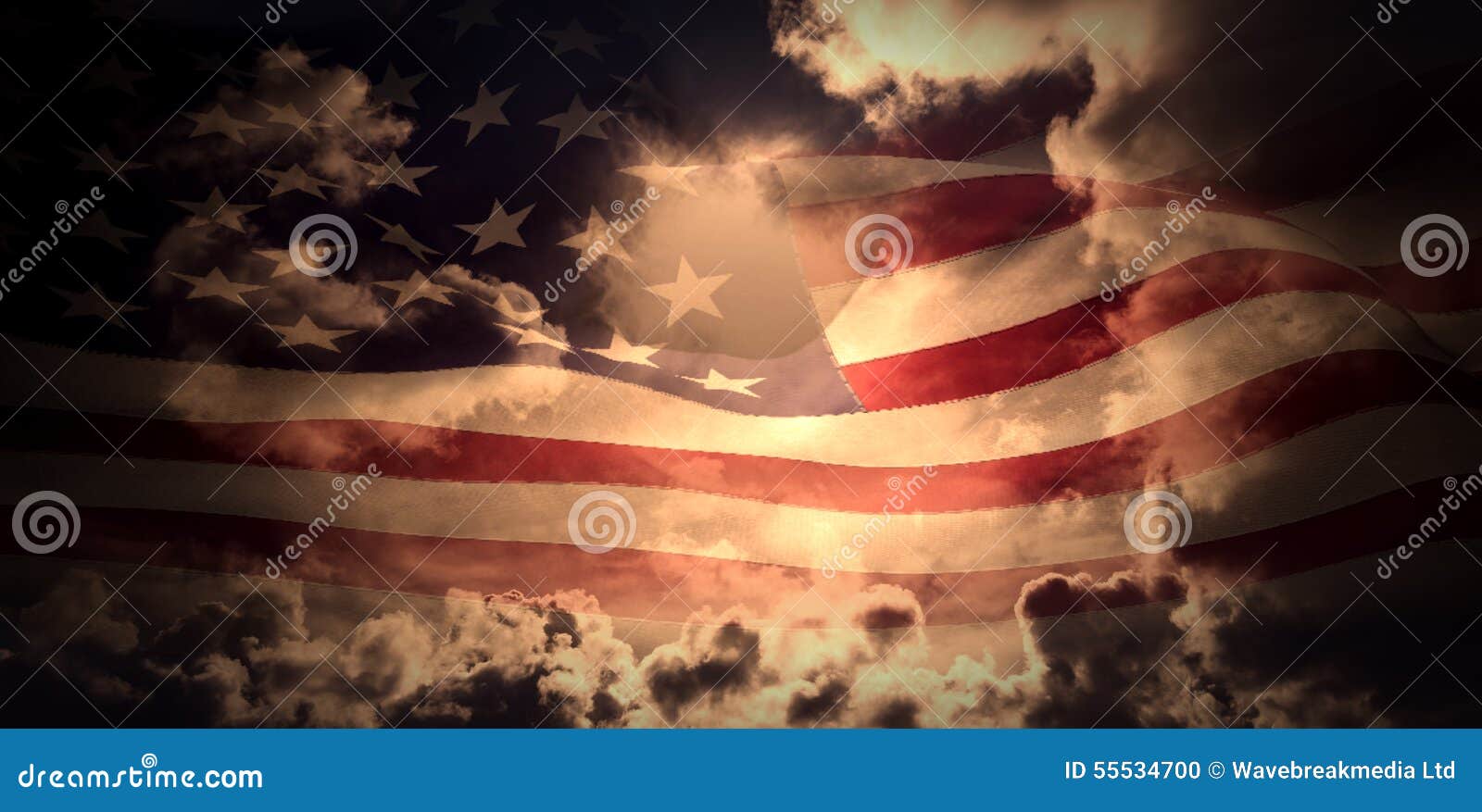 Composite Image of Digitally Generated American Flag Rippling Stock ...