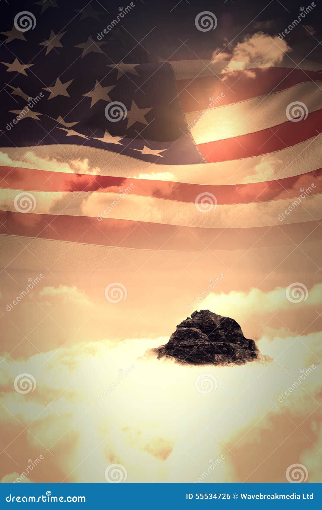Composite Image of Digitally Generated American Flag Rippling Stock ...