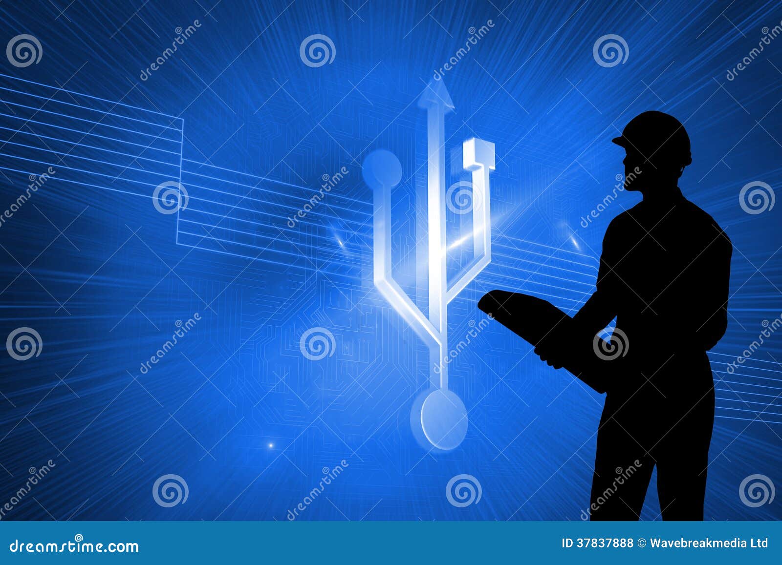 Composite Image of Digitally Generated Connection Sign Stock Photo ...